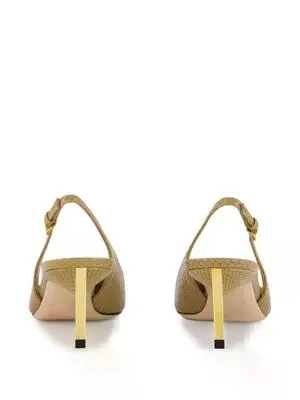 TOM FORD Snake-embossed Slingback Pumps - Neutrals