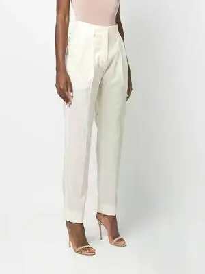 Philipp Plein High-waisted Tapered Trousers - White