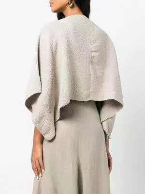 Voz Cropped Wide-sleeve Bolero - Grey