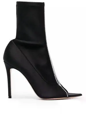 GIANVITO ROSSI Crystal Embellished Satin Boots