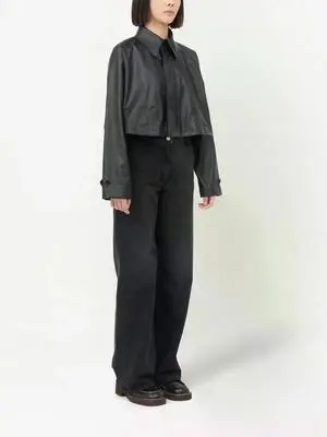 MAISON MARGIELA Cropped Faux Leather Trench Coat