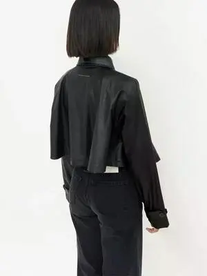 MAISON MARGIELA Cropped Faux Leather Trench Coat