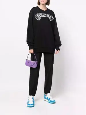 Philipp Plein Cotton Logo Print Sweatshirt - Black