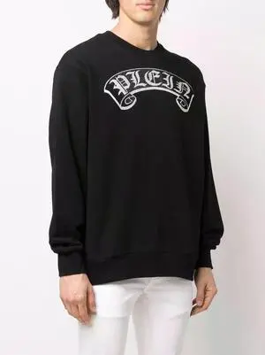 Philipp Plein Cotton Logo Print Sweatshirt - Black