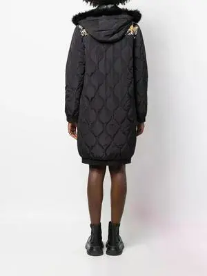 Versace Quilted Graphic Print Coat