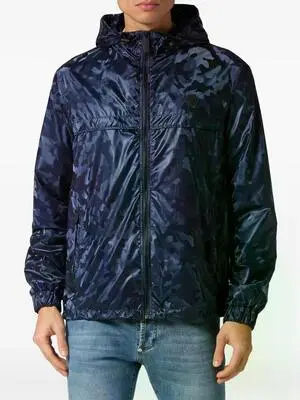 Philipp Plein Camouflage-print Hooded Windbreaker