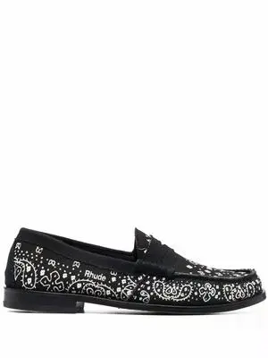 Rhude Bandana-print Raw-cut Loafers