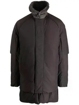 JUUN.J Padded Stand Collar Coat - Grey