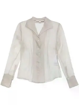 Remain Birger Christensen Organza Shirt With Cutaway Collar - Grey