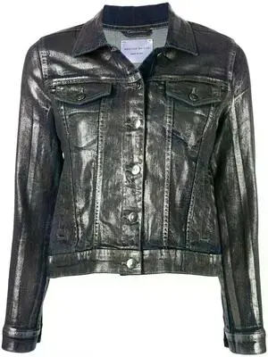 MADISON MAISON Metallic Denim Cropped Jacket
