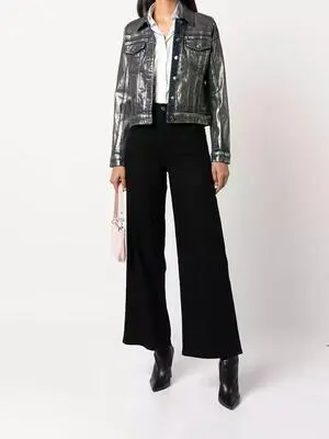 MADISON MAISON Metallic Denim Cropped Jacket