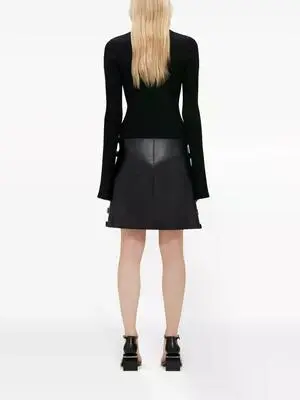 COURREGES Ribbed Knit Bodysuit With Appliqué Logo