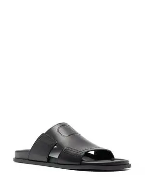 Valentino Garavani Vlogo Signature Leather Slide Sandals