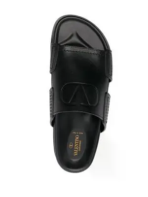 Valentino Garavani Vlogo Signature Leather Slide Sandals