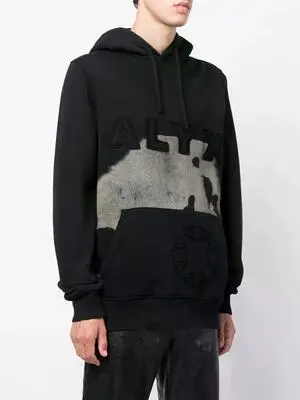 1017 Alyx 9sm Cow Print Logo Embroidered Hoodie