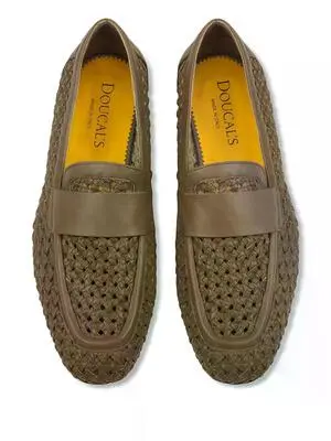 DOUCAL'S Woven Leather Loafers - Brown