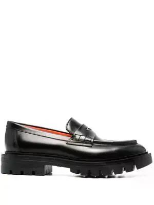 Santoni Loafers With Ridged Rubber Sole