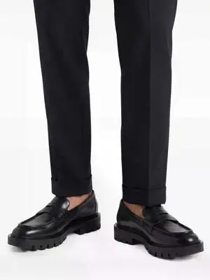 Santoni Loafers With Ridged Rubber Sole