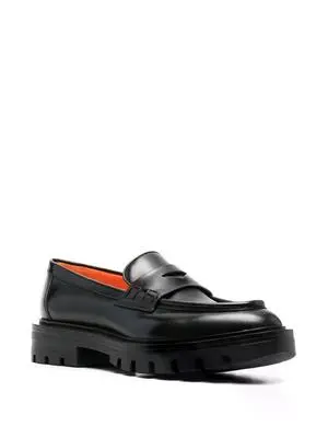 Santoni Loafers With Ridged Rubber Sole