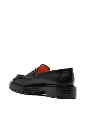 Santoni Loafers With Ridged Rubber Sole