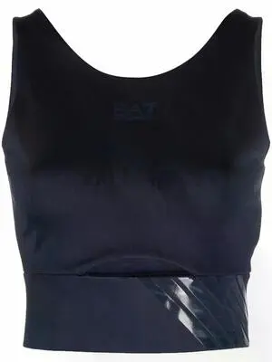 EA7 Logo-print Sports Bra - Blue
