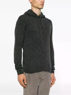 ROBERTO COLLINA Knitted Hoodie - Grey