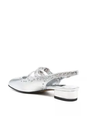CAREL Buckled Ballerina Flats - Silver