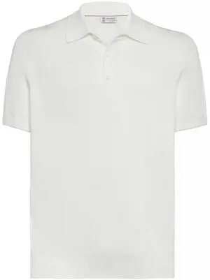Brunello Cucinelli Plain Button Polo Shirt - White