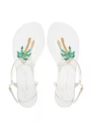GIUSEPPE ZANOTTI Venice Beach Leather Flat Sandals
