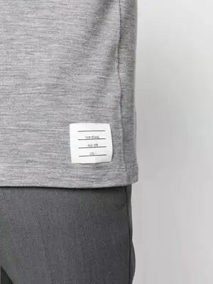 Thom Browne 4-bar Wool T-shirt - Grey