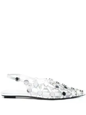 Attico Silver Tone Flats For Women