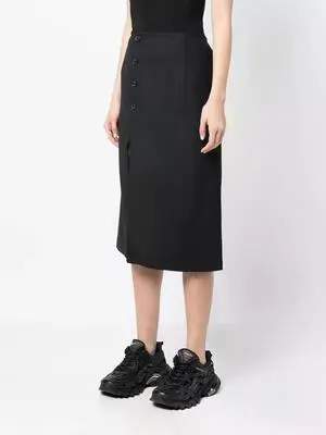 Rokh Button-detail Midi Skirt