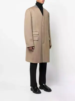 MAISON MARGIELA Single-breasted Wool Coat - Neutrals