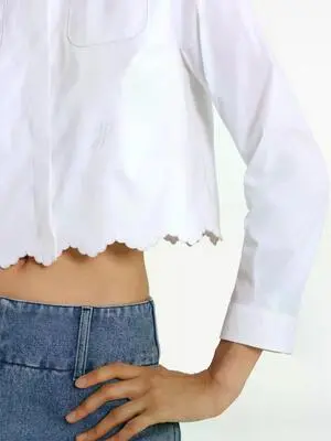 PATOU Cropped Scalloped Poplin Shirt