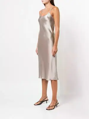 Voz Sleeveless Silk Midi Dress - Grey