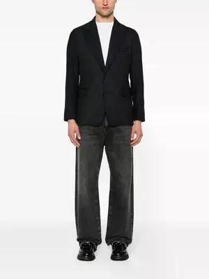 ERALDO Frayed Pinstriped Wool Blazer