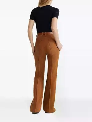 PATOU Virgin Wool Flared Trousers - Brown