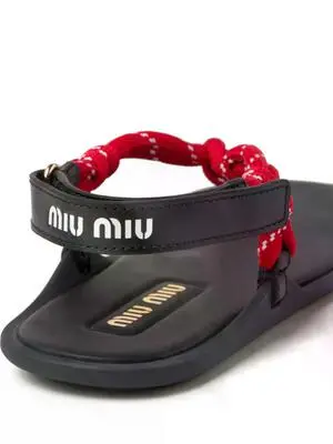 Miu Miu Cord-strap Leather Sandals