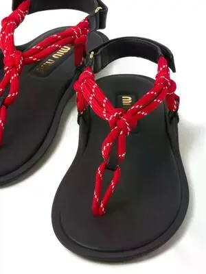 Miu Miu Cord-strap Leather Sandals