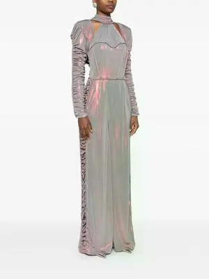 MITILIANE COUTURE Metallic Ruched Jumpsuit