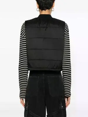 Palm Angels Cropped Quilted Gilet - Black