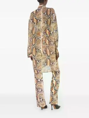 Roberto Cavalli Snakeskin-print Cotton Dress