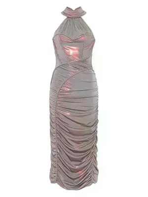 MITILIANE COUTURE Draped Midi Dress - Grey