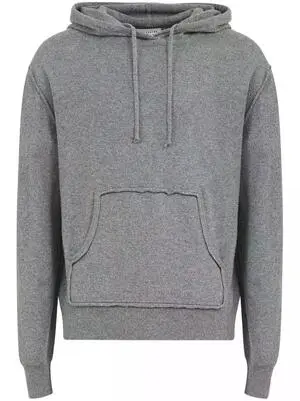 MAISON MARGIELA Pouch-pocket Knitted Drawstring Hoodie - Grey