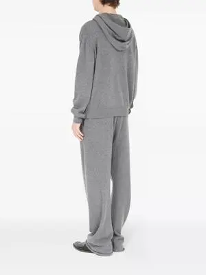 MAISON MARGIELA Pouch-pocket Knitted Drawstring Hoodie - Grey