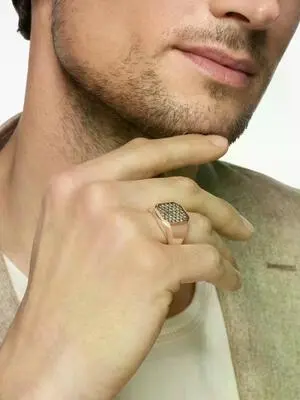 David Yurman 18k Rose Gold Streamline® Signet Ring With Brown Diamonds
