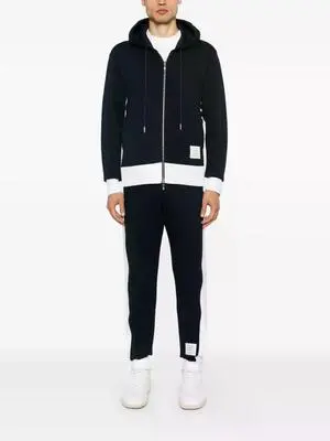Thom Browne Panelled Zip-up Cotton Hoodie
