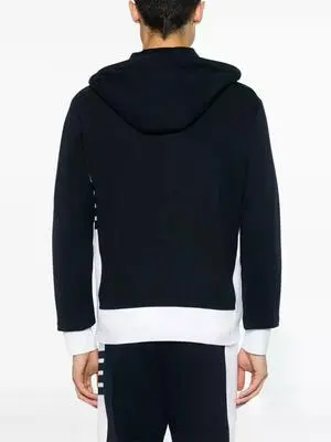 Thom Browne Panelled Zip-up Cotton Hoodie