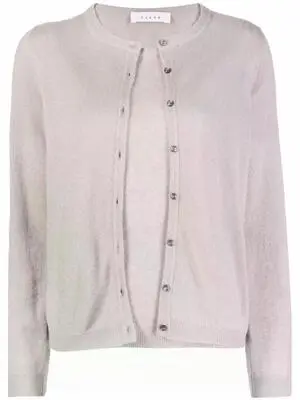 LISKA Double-layer Merino-cashmere Cardigan Set - Neutrals