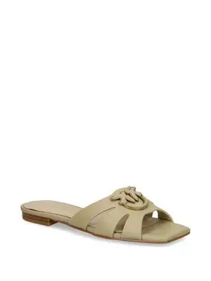 Pinko Marli Slides With Signature Love Birds Buckle - Grey